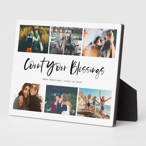 Count Your Blessings Quote Photo Collage Plaque | Zazzle
