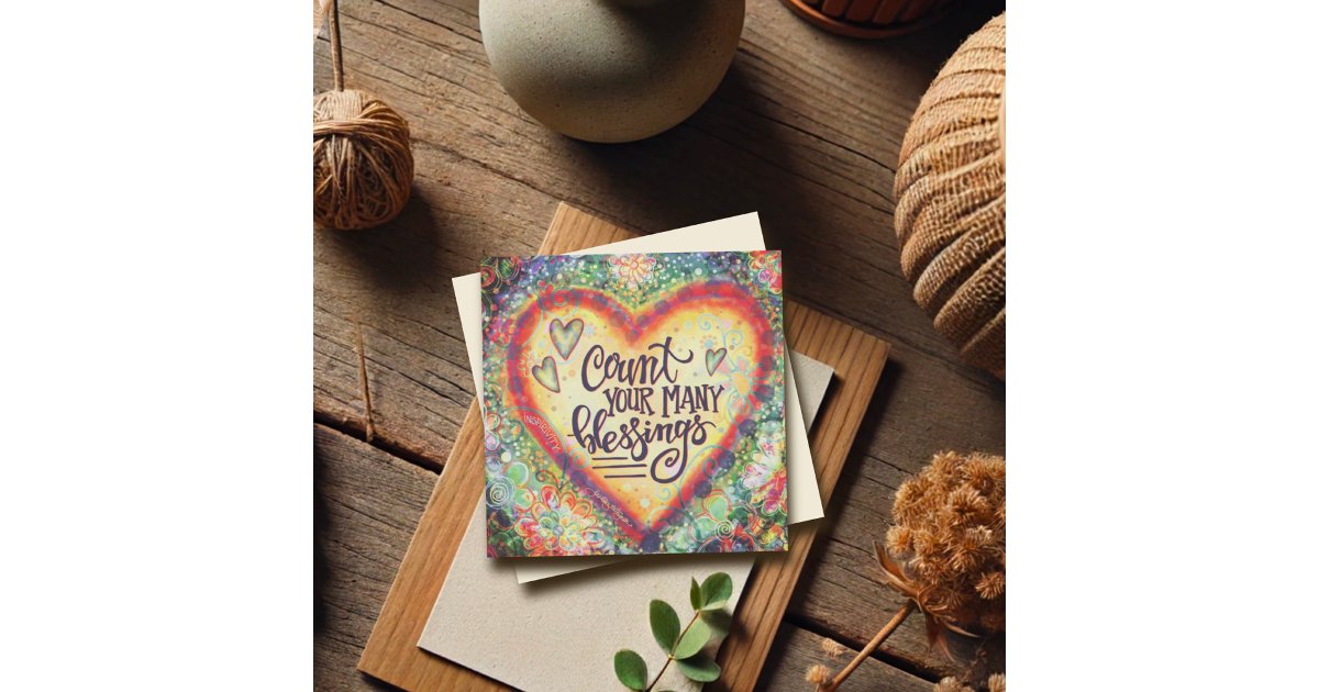 “Count Your Many Blessings” Inspirivity Note Card | Zazzle