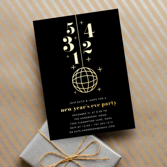 Countdown | New Years Eve Party Foil Invitation | Zazzle