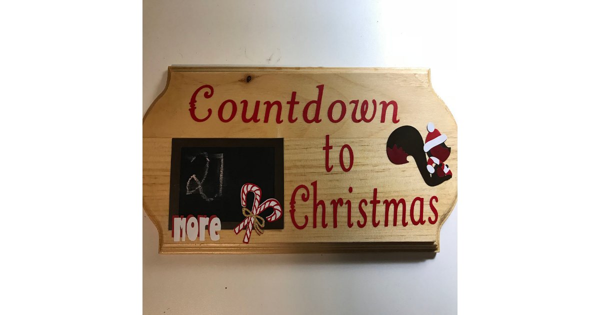 Countdown to Christmas Festive Wooden Sign | Zazzle