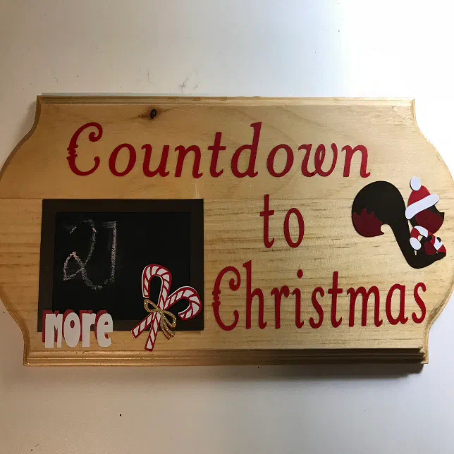 Countdown to Christmas Festive Wooden Sign | Zazzle