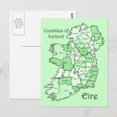 Counties of Ireland Map Postcard | Zazzle