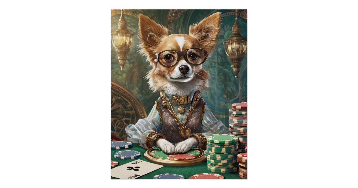 Counting Cards, Steampunk Chihuahua Poster | Zazzle