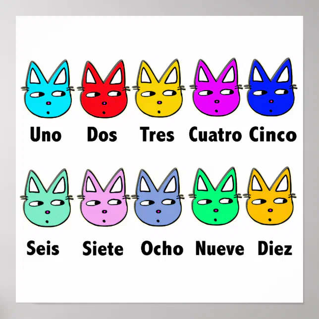 Counting Spanish Cats Poster | Zazzle