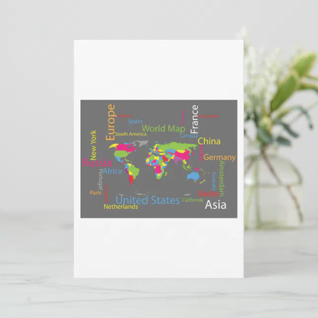 Countries On A World Map Invitation | Zazzle