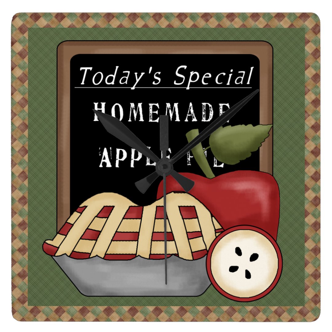 Country Apples - Homemade Apple Pie Wall Clock | Zazzle