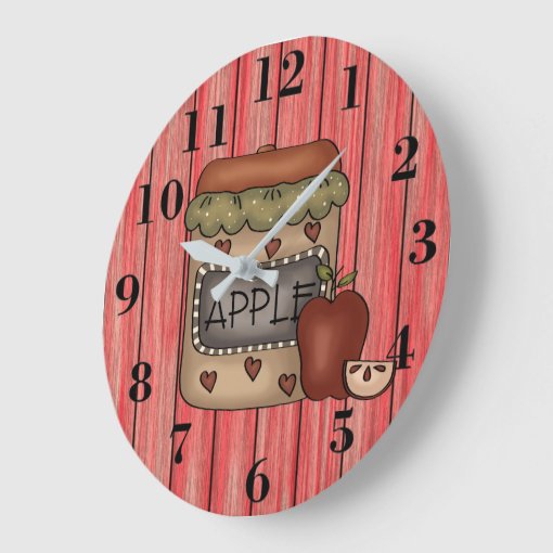 Country Apples Large Clock | Zazzle