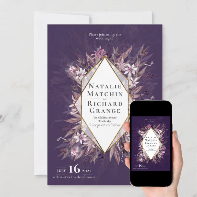 Country art floral wedding invite, invitation | Zazzle