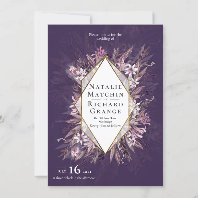 Country art floral wedding invite, invitation | Zazzle