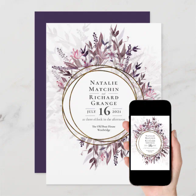 Country art floral wedding invite, invitation | Zazzle