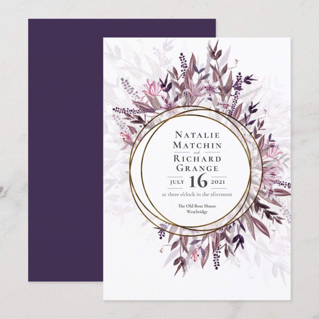 Country art floral wedding invite, invitation | Zazzle