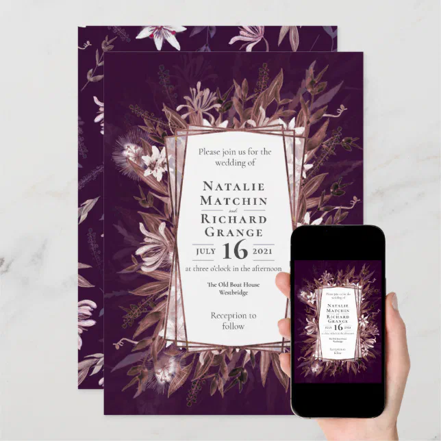 Country art floral wedding invite, invitation | Zazzle