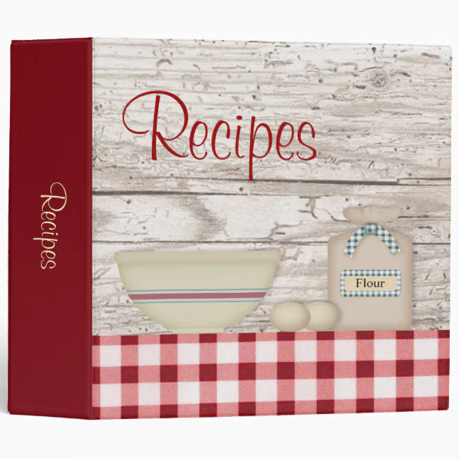 Country Baking Recipe Binder (2") | Zazzle