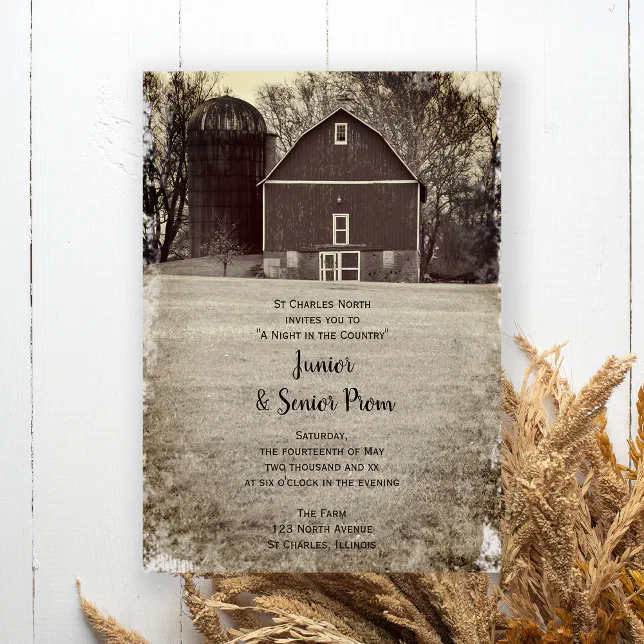 Country Barn Party Junior / Senior Prom Invitation | Zazzle