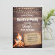 Country Bonfire Party Rustic String Light Birthday Invitation | Zazzle