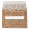 Country Burlap and Lace Twine Print Envelopes | Zazzle