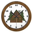 Country Cabin cartoon wall clock | Zazzle.com
