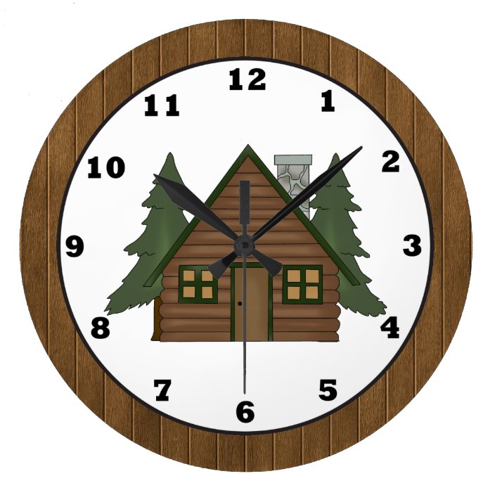 Country Cabin cartoon wall clock | Zazzle.com