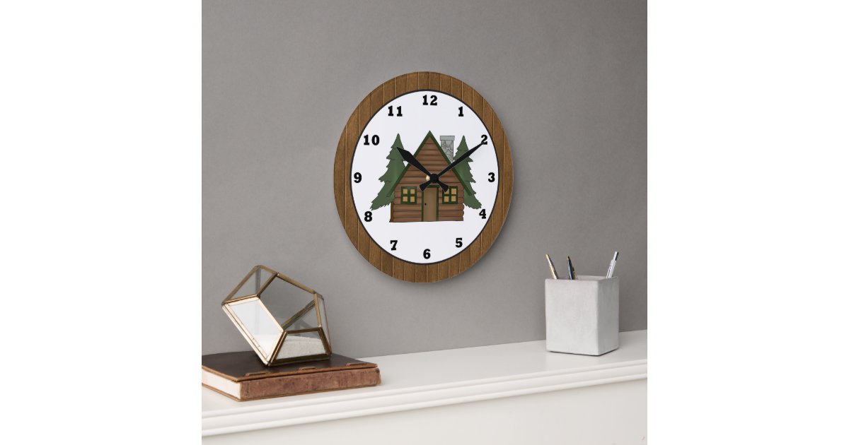 Country Cabin cartoon wall clock | Zazzle
