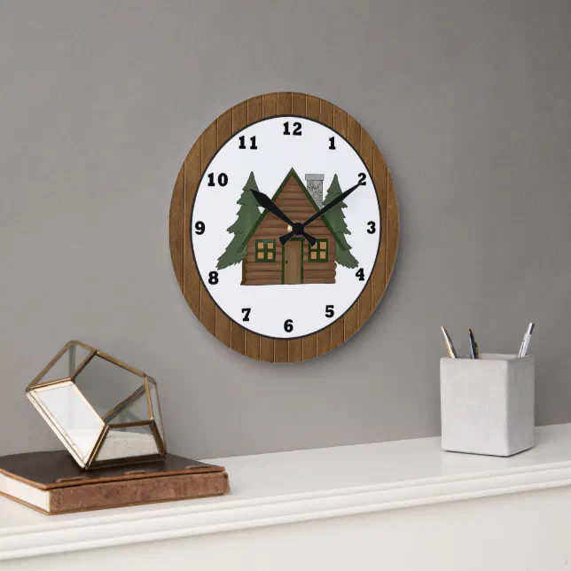 Country Cabin cartoon wall clock | Zazzle