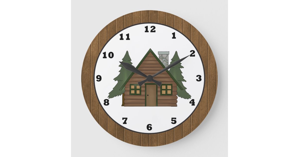 Country Cabin cartoon wall clock | Zazzle