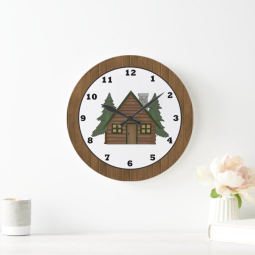 Country Cabin cartoon wall clock | Zazzle