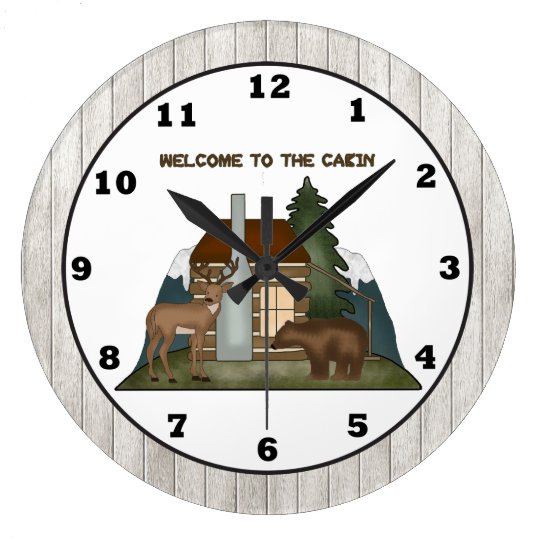 Country Cabin fun wall clock | Zazzle.com