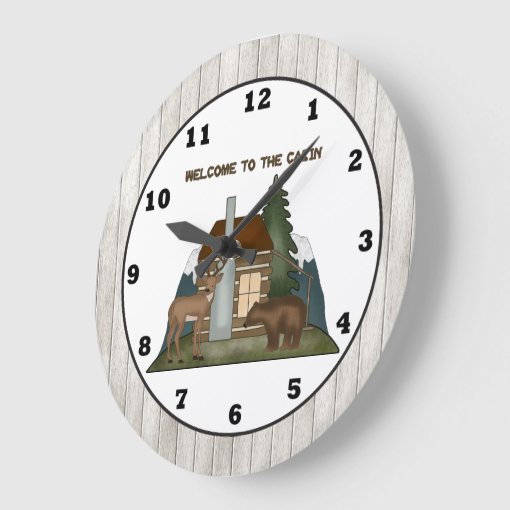 Country Cabin fun wall clock | Zazzle