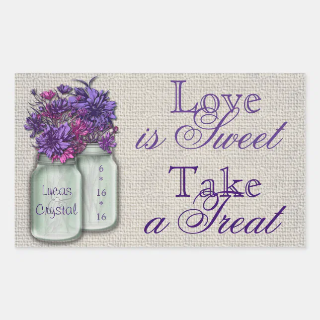 Country Charm Purple Candy Buffet Sticker | Zazzle