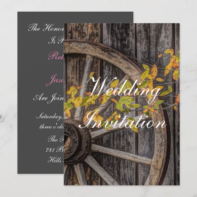 Country Charm - Rustic Western Wagon Wheel Invitation | Zazzle