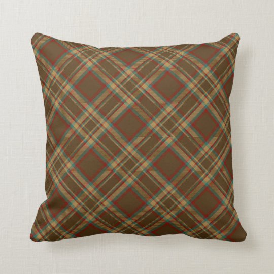 country check rustic brown throw pillow | Zazzle.com