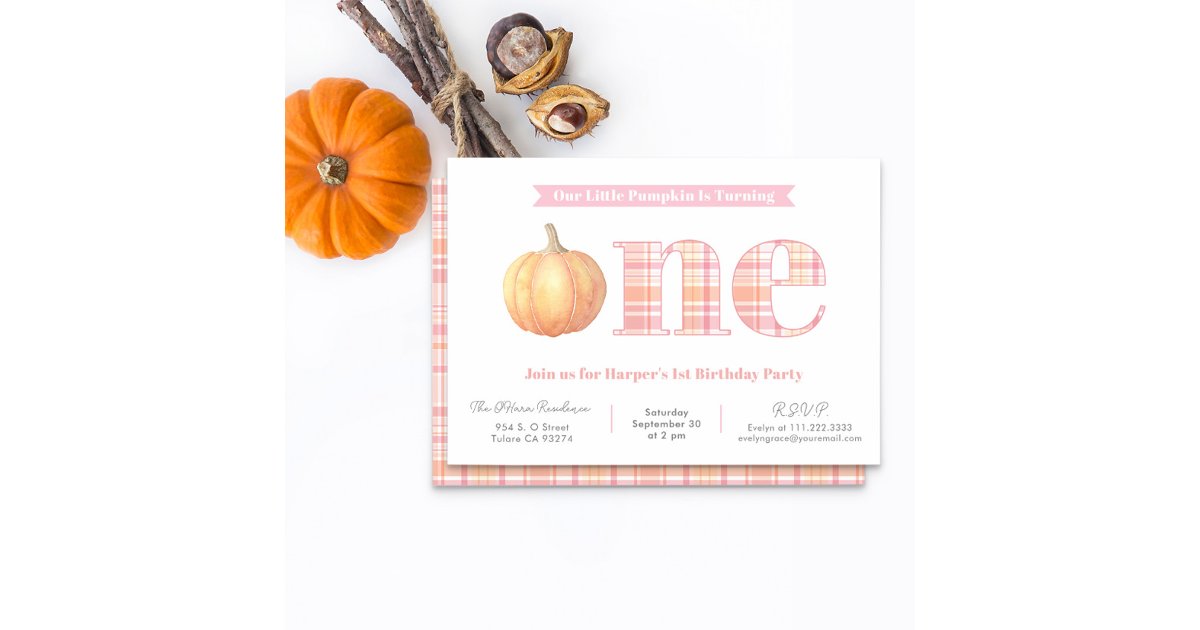 Country Chic Madras Plaid Girl 1st Birthday Party Invitation | Zazzle