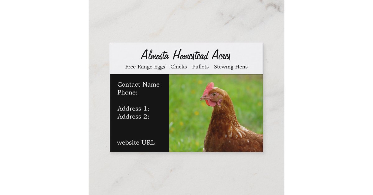 Country Chicken Business Cards | Zazzle