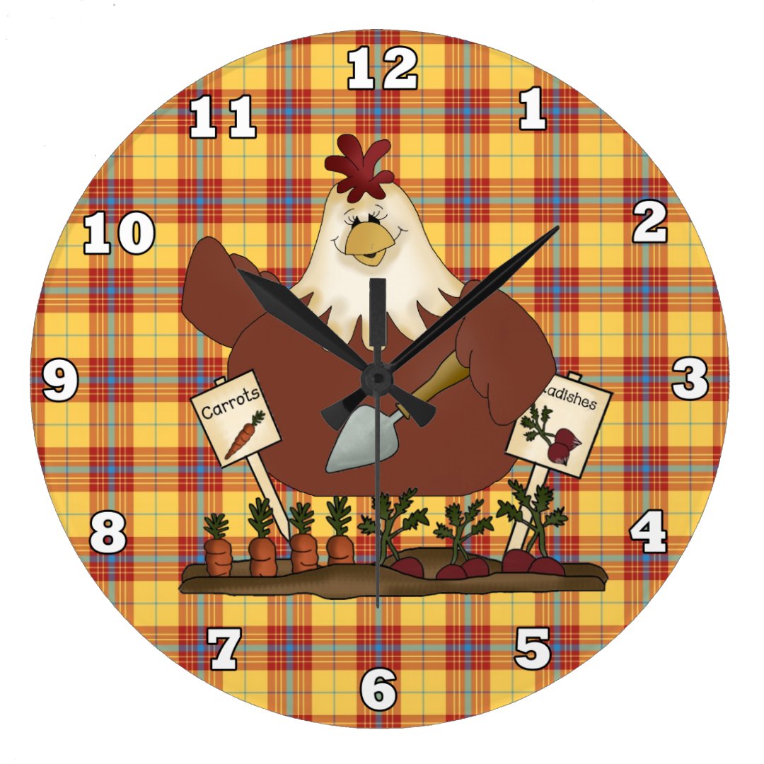 Country Chicken Kitchen wall clock | Zazzle