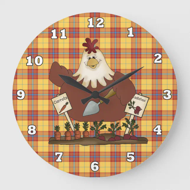 Country Chicken Kitchen wall clock | Zazzle