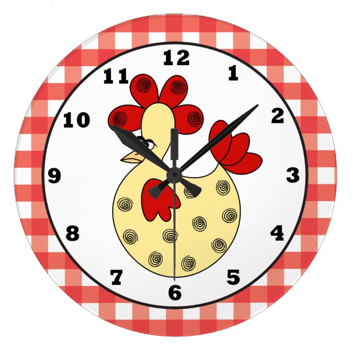 Country Chicken kitchen wall clock | Zazzle.com