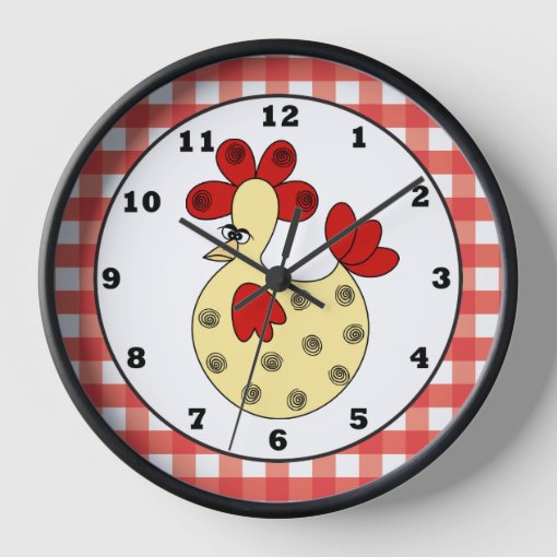 Country Chicken kitchen wall clock | Zazzle