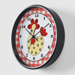 Country Chicken kitchen wall clock | Zazzle