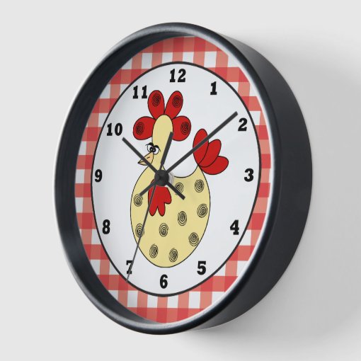 Country Chicken kitchen wall clock | Zazzle