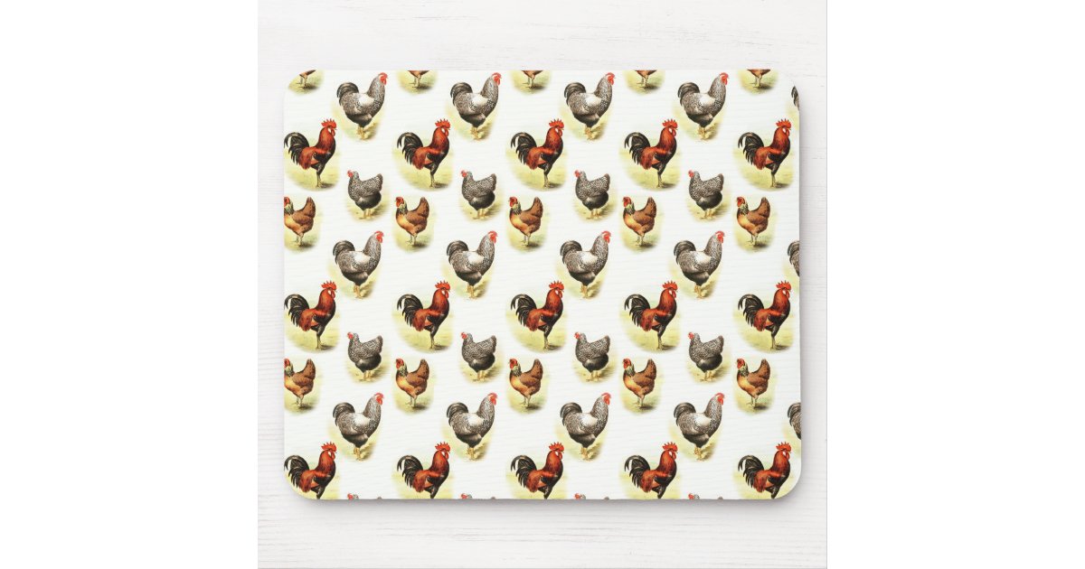 Country Chicken Pattern Mouse Pad | Zazzle.com