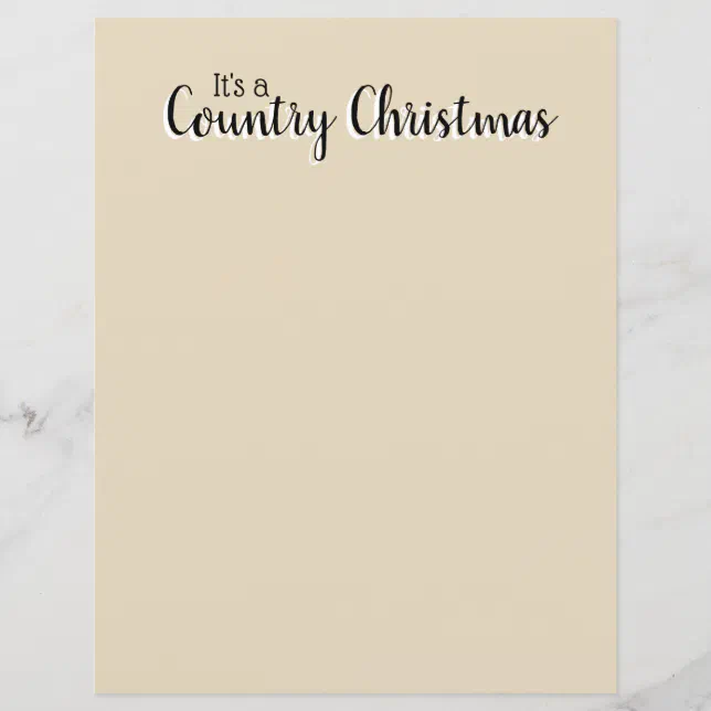 Country Christmas Beige Rustic Pretty Letterhead | Zazzle