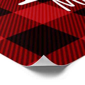 Country Christmas Red buffalo plaid lumberjack Poster | Zazzle