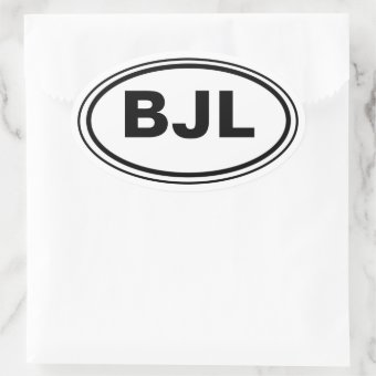 Country code with your initials car oval sticker | Zazzle