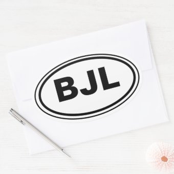 Country code with your initials car oval sticker | Zazzle