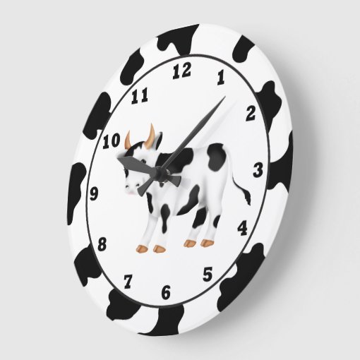 Country Cow Cartoon Clock | Zazzle