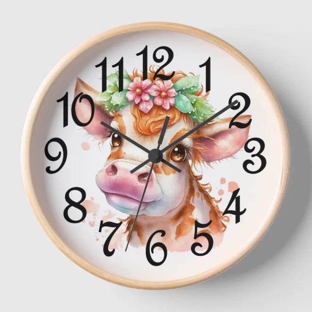 Country Cow Clock | Zazzle