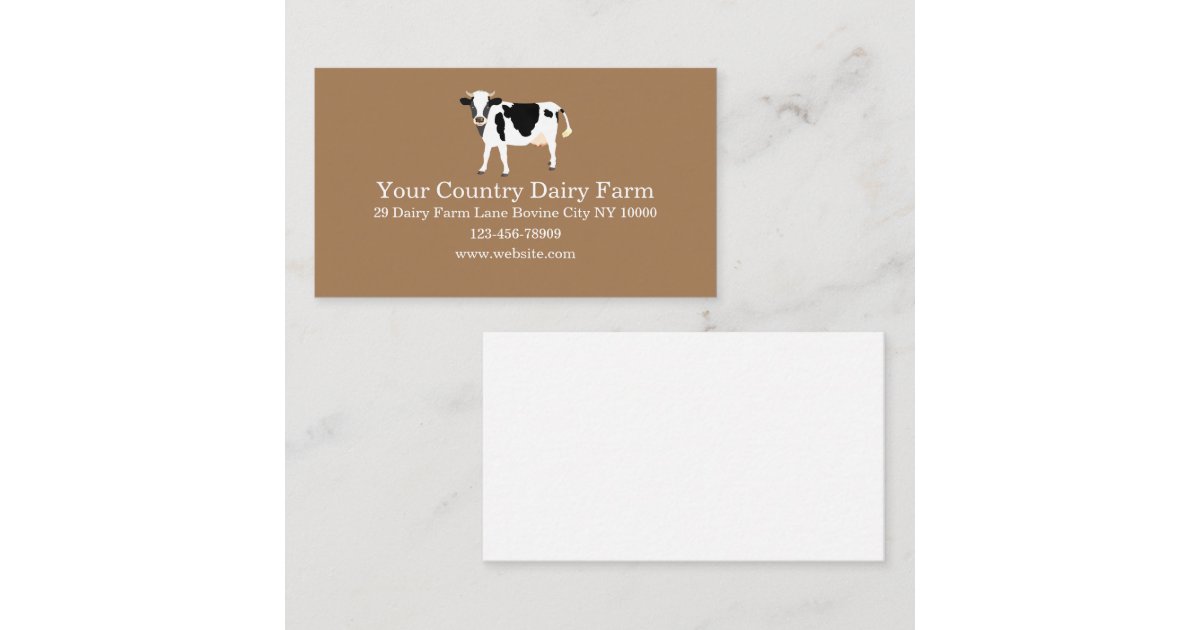 Country Cow Dairy Farm Business Card | Zazzle