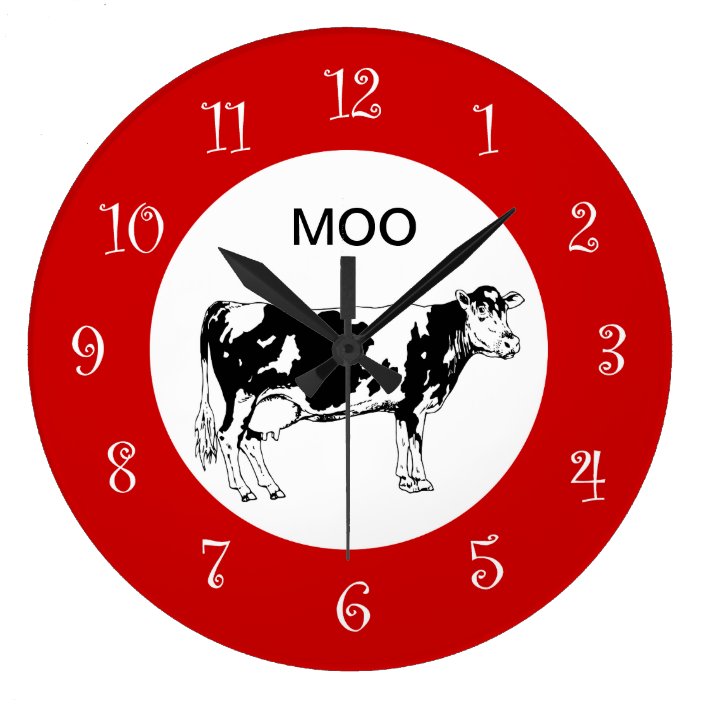 Country Cow Kitchen Wall Clocks | Zazzle.com