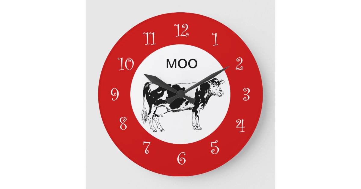 Country Cow Kitchen Wall Clocks | Zazzle