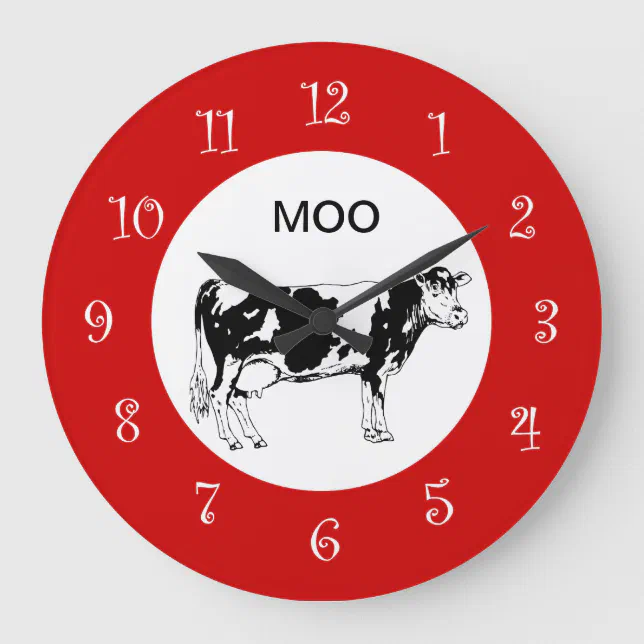 Country Cow Kitchen Wall Clocks | Zazzle